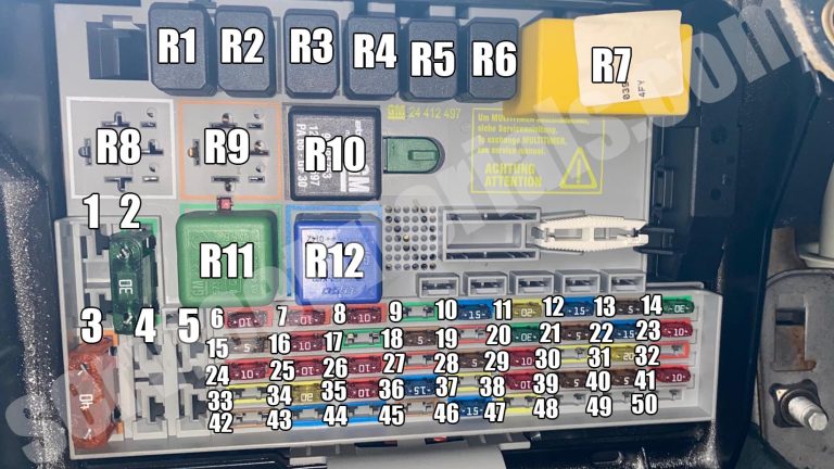 Opel Astra G Fuse & Relay Box Location & Diagram (explanation)