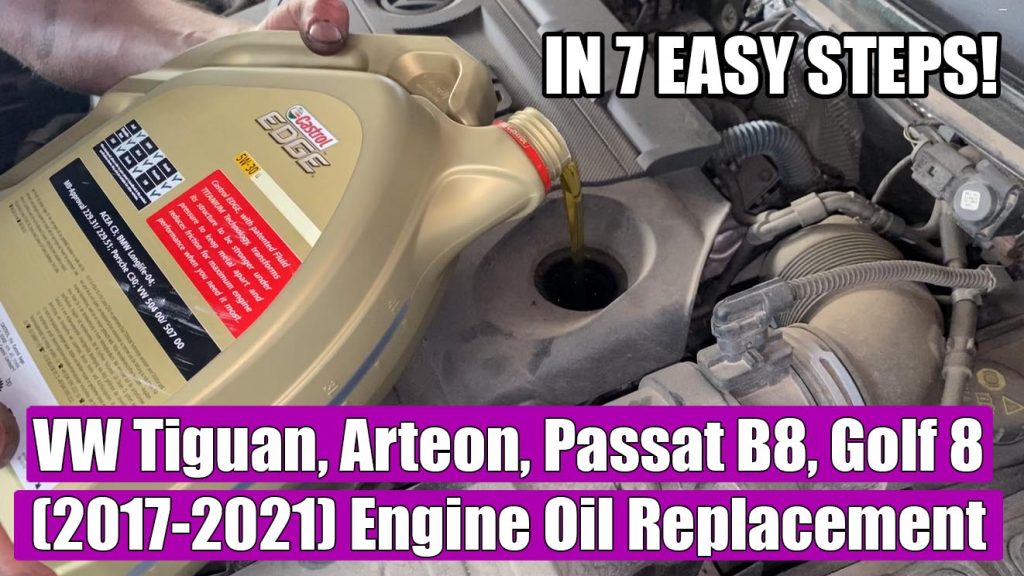How to replace engine oil VW Tiguan 3, Arteon, Passat B8, Golf 8